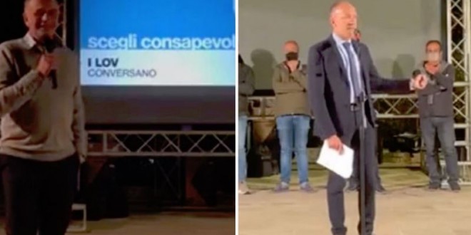 Loiacono con la sua squadra sul palco. Lovascio da solo | oggiconversano.it
